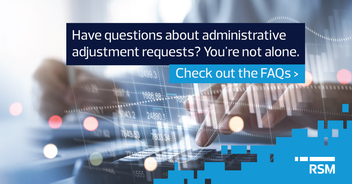 FAQ: Administrative adjustment requests for partnership tax returns