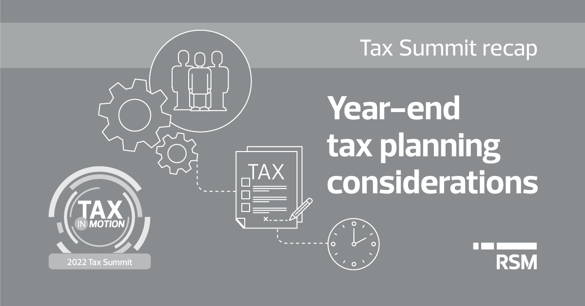 Year-end tax planning considerations