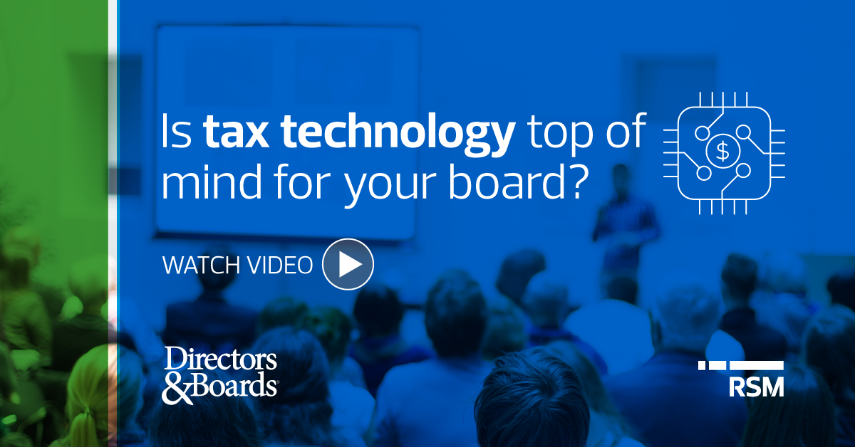 How tax technology can help boards of directors