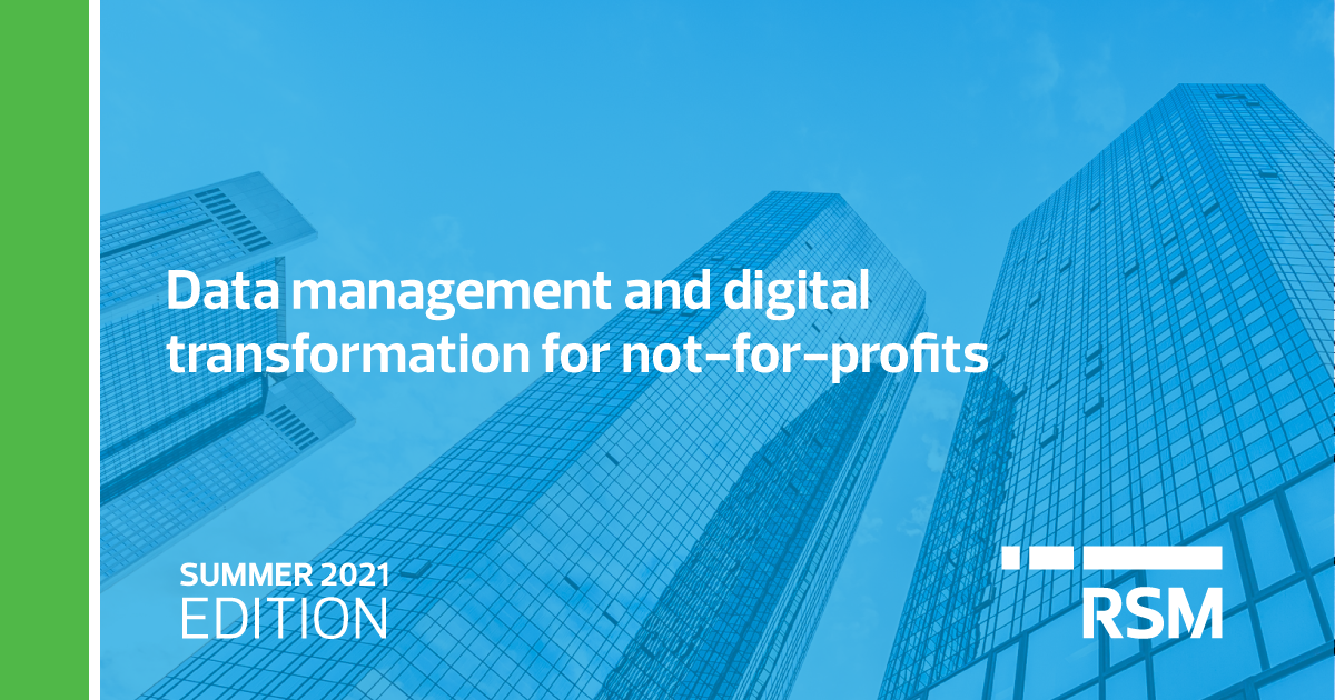 Data management and digital transformation for not for profits
