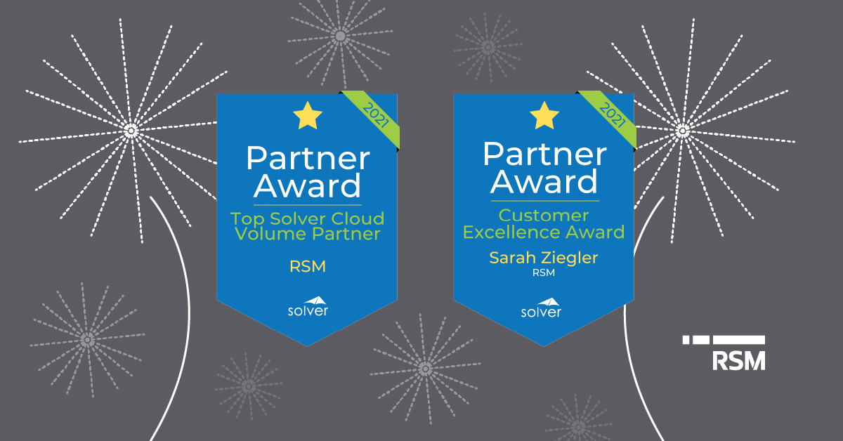 Solver Names RSM Top Cloud Volume Partner 2021 and Recognizes RSM’s ...
