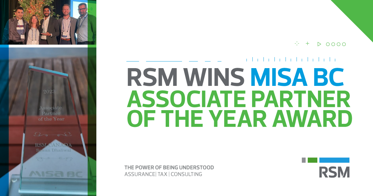 RSM wins MISA BC Associate Partner of the Year award