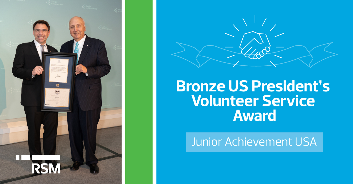 RSM Receives Bronze U.S. President’s Volunteer Service Award